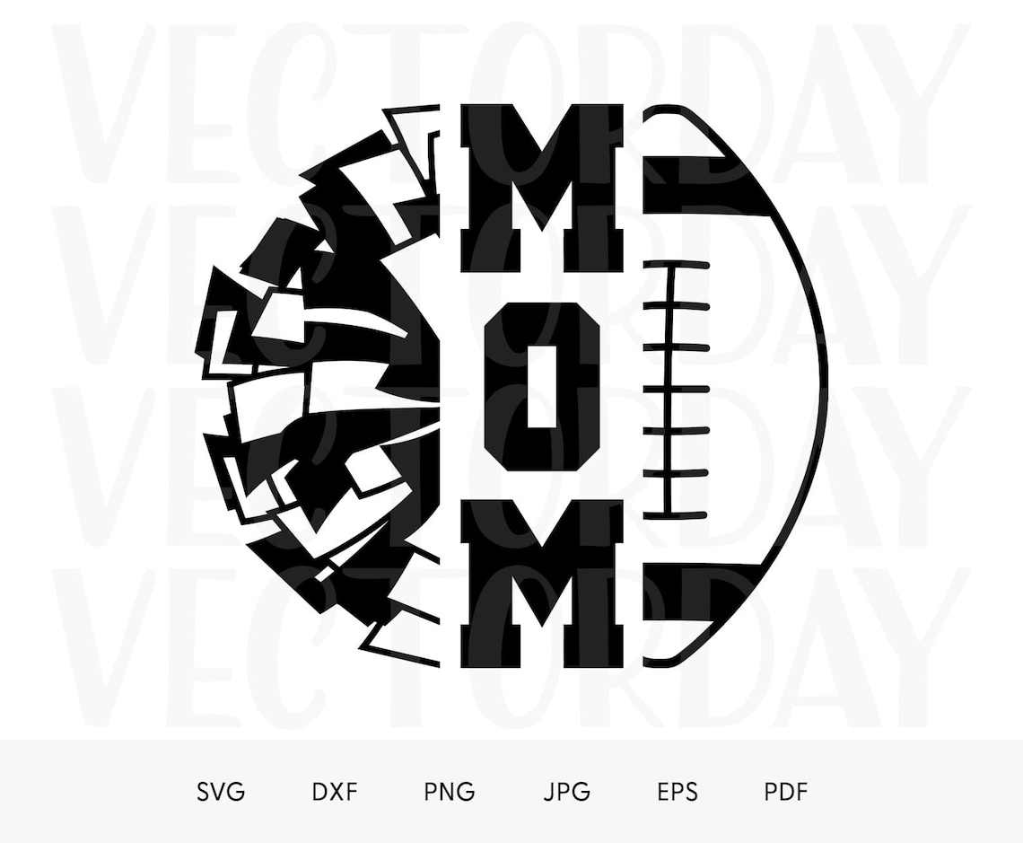 Football Mom And Cheer Mom Svg Football Svg Cheer Svg Etsy