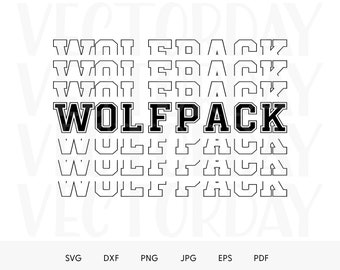 Wolfpack Mascot Silhouette - Etsy
