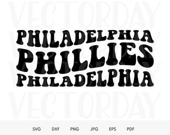 Phillies Wavy Svg - Etsy