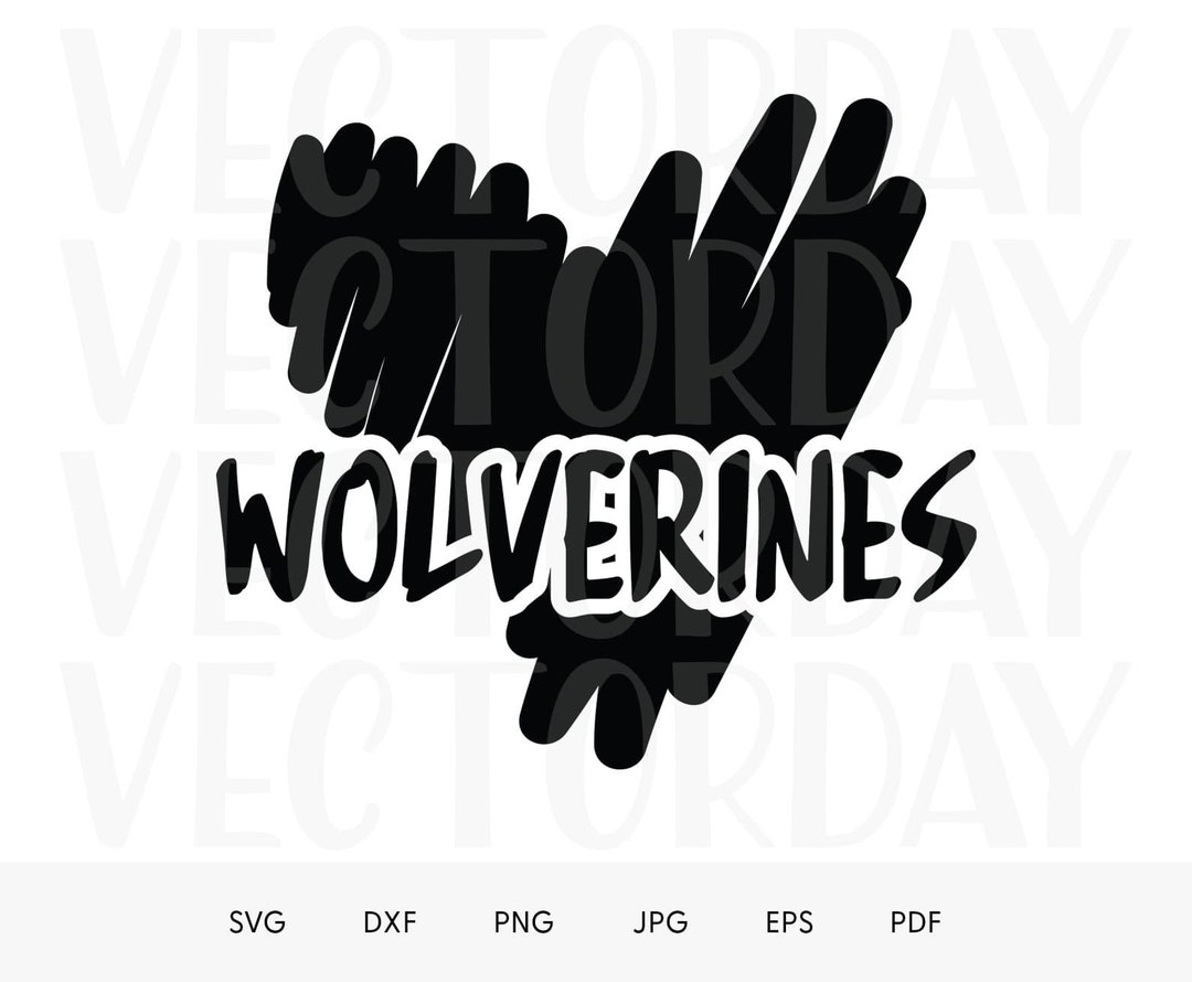 Wolverines Heart Svg Wolverines Mascot Svg Team Mascot Svg - Etsy