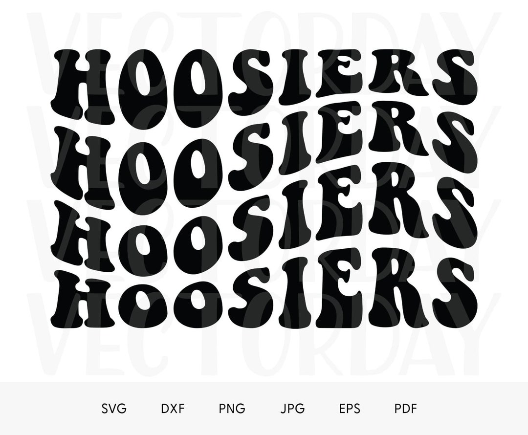 Hoosiers Wavy Stacked Svg Hoosiers Mascot Svg Team Mascot - Etsy
