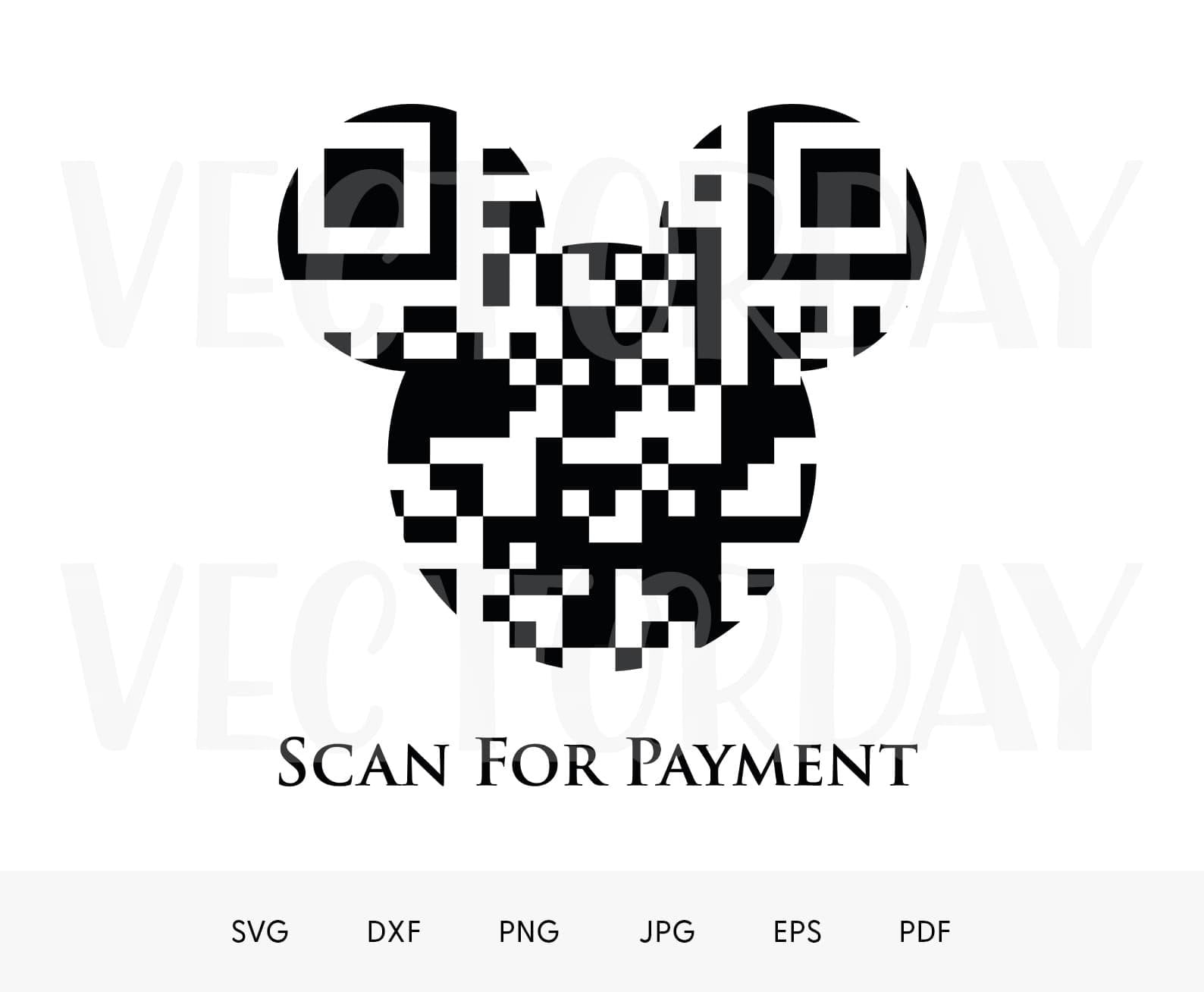 QR Code Mickey Svg QR Code Mouse Svg Magical Svg Family - Etsy