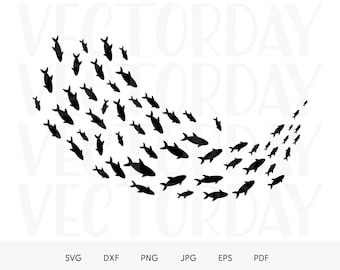 Group of Fish Svg - Etsy