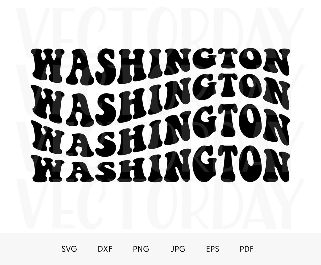 Washington Wavy Stacked Svg Washington Mascot Svg Team - Etsy