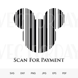Barcode Mickey SVG Barcode Mouse SVG Magical Svg Trip SVG - Etsy UK
