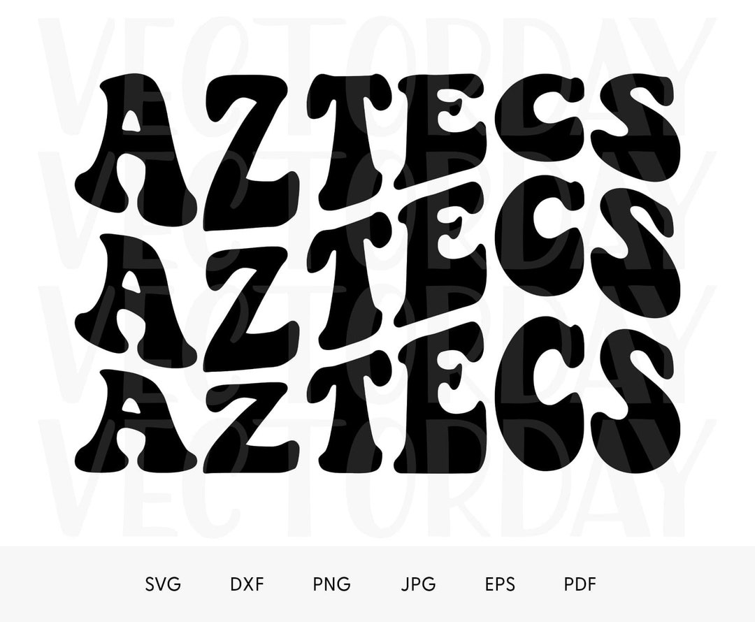 Aztecs Wavy Svg Aztecs Mascot Svg Team Mascot Svg School - Etsy Singapore