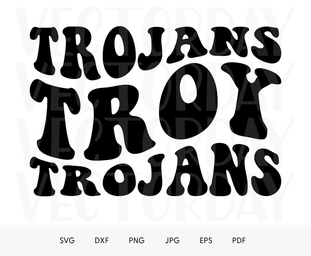 Trojans Troy Wavy Svg Trojans Mascot Svg Team Mascot Svg - Etsy