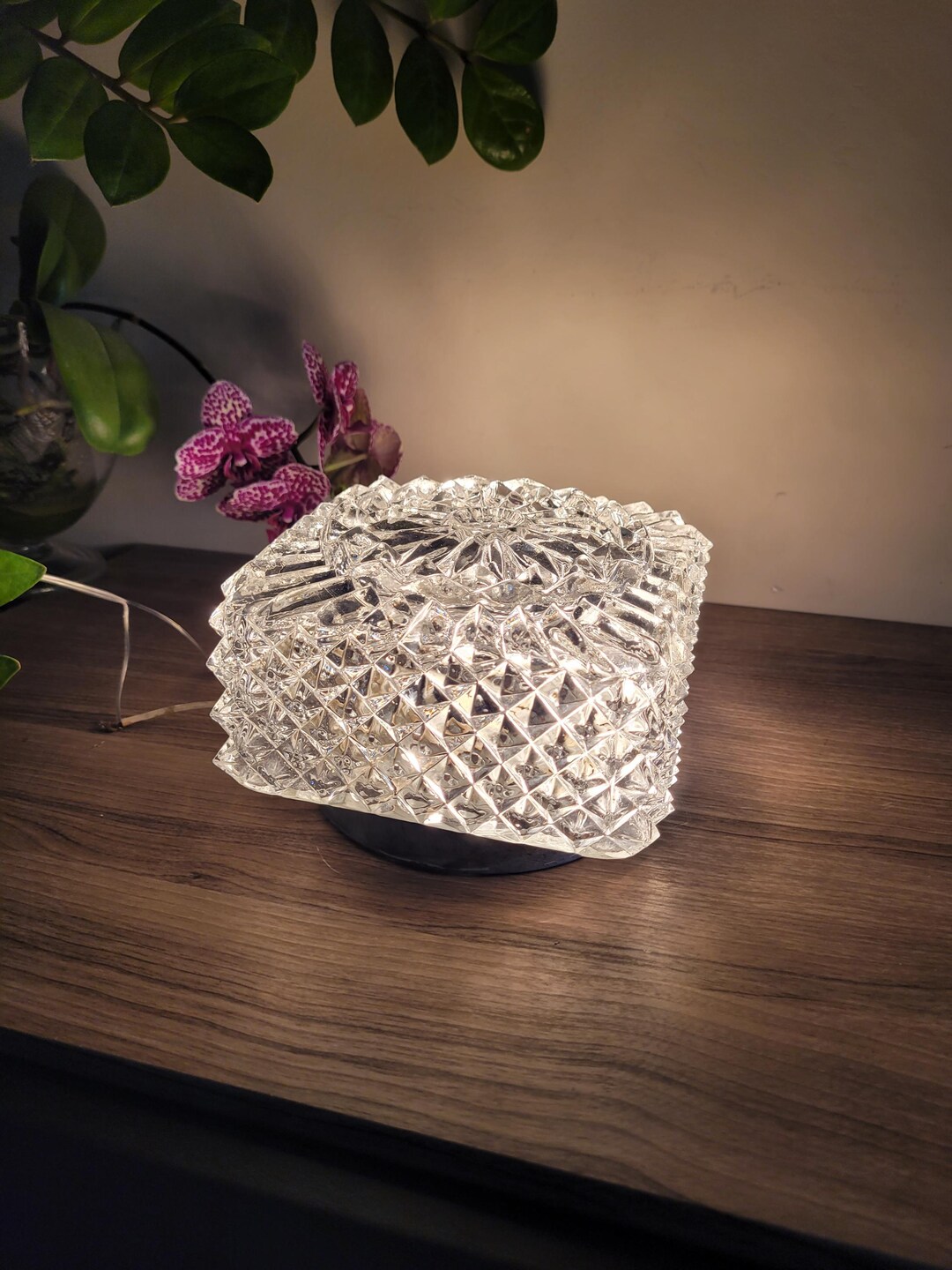 Mid Century Square Glass Sconce Ceiling Lamp Glass Flush Mount Light ...