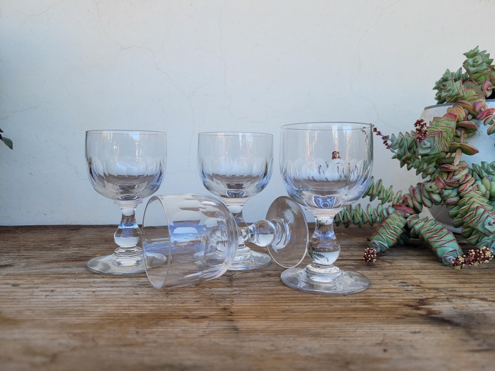 Set of 4 Antique Rummer Glass Antique Liquor Glasses Old Bar Glasses ...