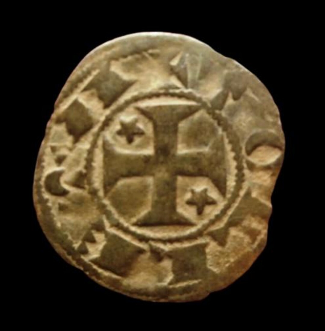Authentic Beautiful Billon Coin Alphons I Ancient Medieval Templar ...