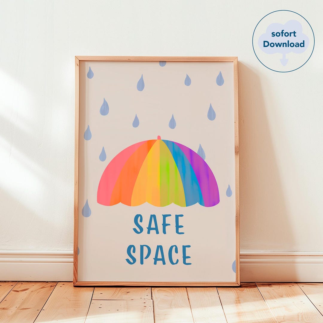 Digital Download Poster “save Space” Rainbow, Diversity and Mental ...