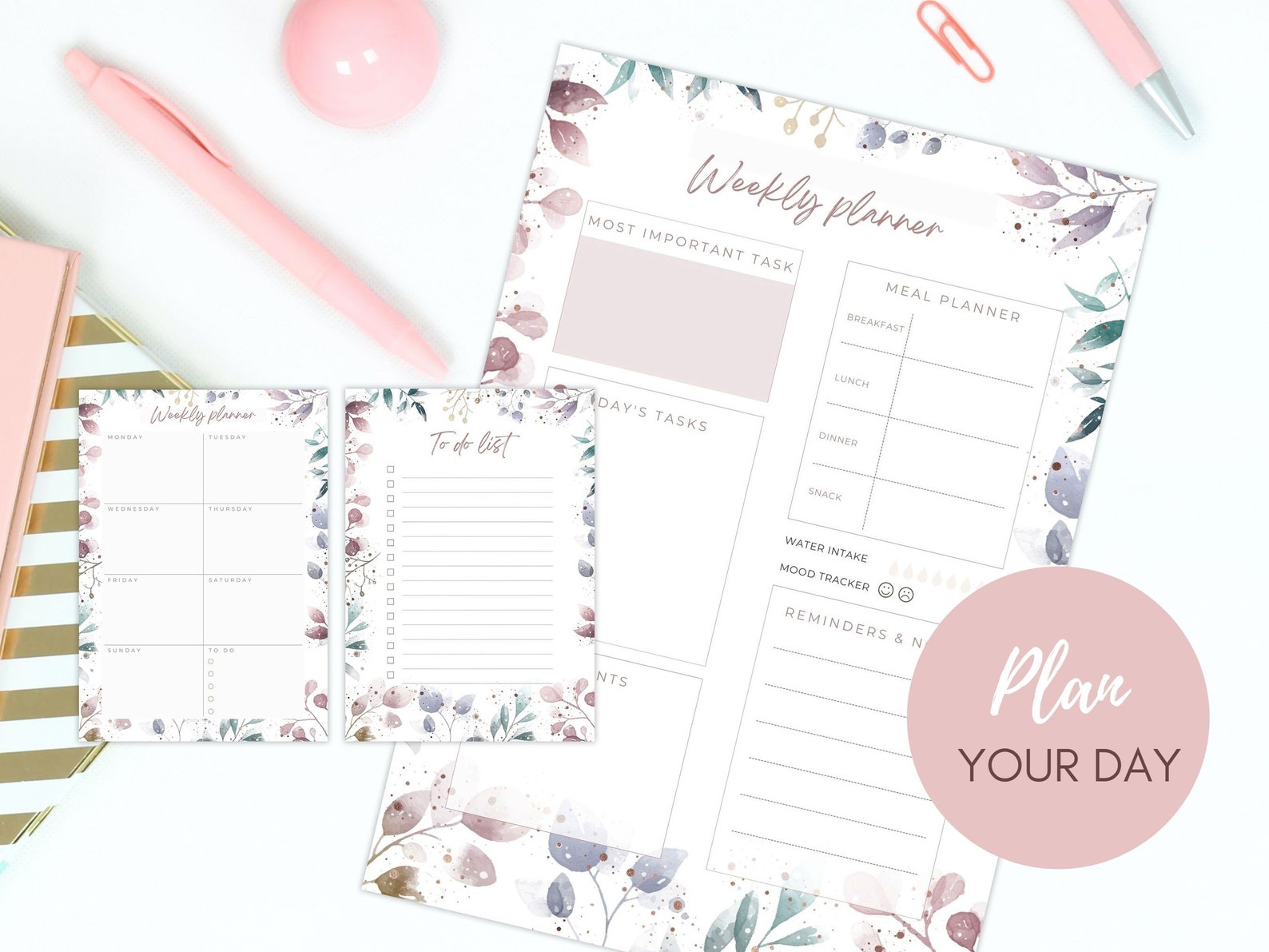 Printable Floral Weekly Planner to Do List Printable - Etsy