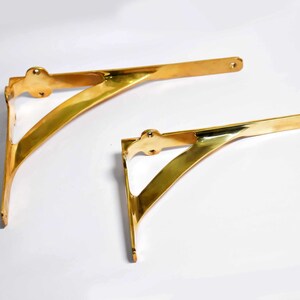 Unlacquered Brass Classic Shelf Brackets | Polished Solid Cast Brass ...