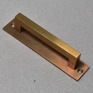 Antique Brass Handles With Backplate – Unlacquered Solid Brass Cabinet ...