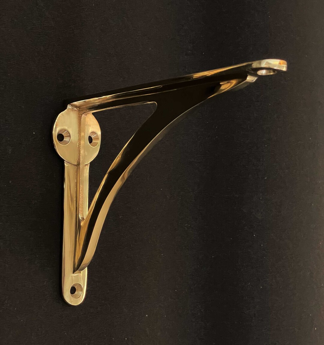 Unlacquered Brass Polished Arched Shelf Brackets | Heavy Solid Cast ...