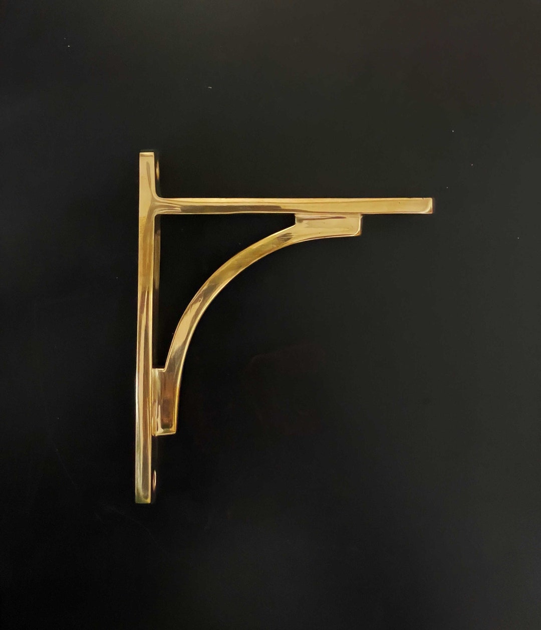 5" Brass Shelf Bracket – Vintage Style Brass Shelf Brackets for Wall ...