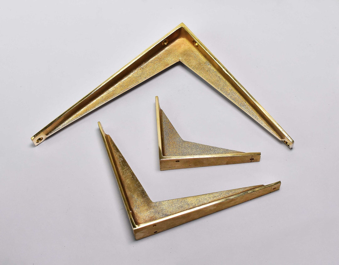 Brass Shelf Brackets – Decorative Brass Shelf Brackets, Unlacquered ...