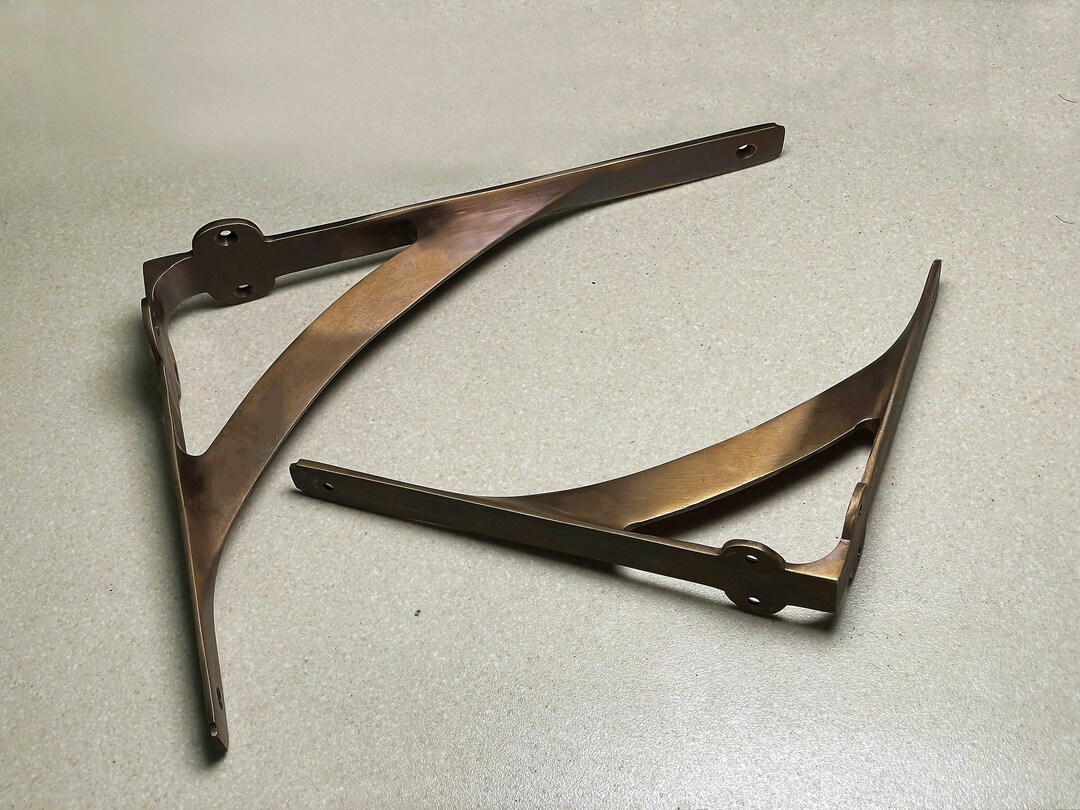 Brass Antique Classic Shelf Brackets solid Cast Brass Kitchen Wall ...