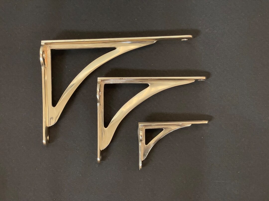 Brass Arched Shelf Brackets Heavy Solid Cast Brass Kitchen - Etsy