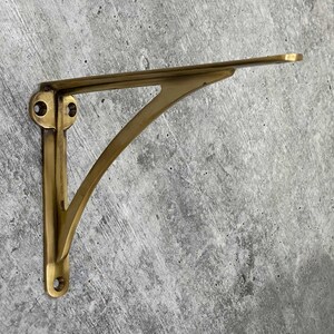 Antique Brass Arched Shelf Brackets Lacquered Heavy Solid Cast Brass ...