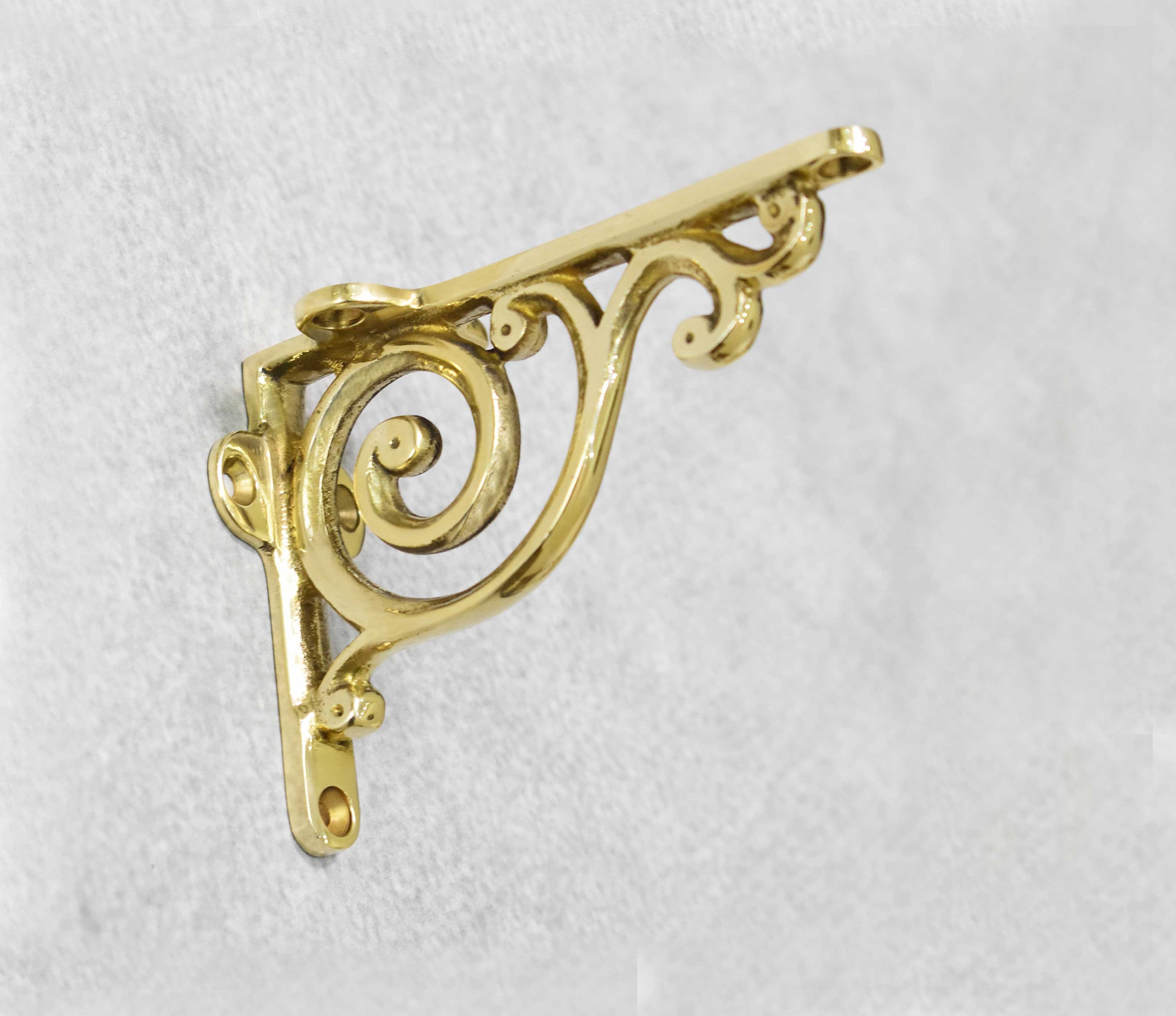 Swirl Brass Shelf Bracket 3x4 – Vintage Brass Shelf Brackets, Antique ...