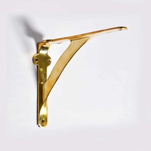 Unlacquered Brass Classic Shelf Brackets | Polished Solid Cast Brass ...