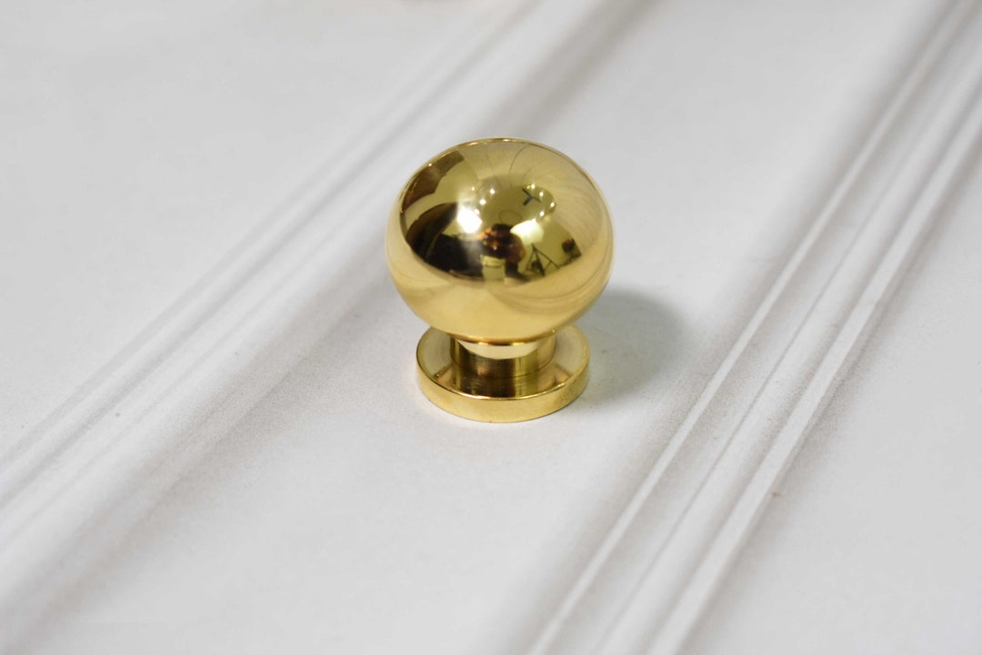 Unlacquered Brass Knobs – Solid Brass Drawer Knobs, Unlacquered Brass Cabinet Knobs, Vintage ...