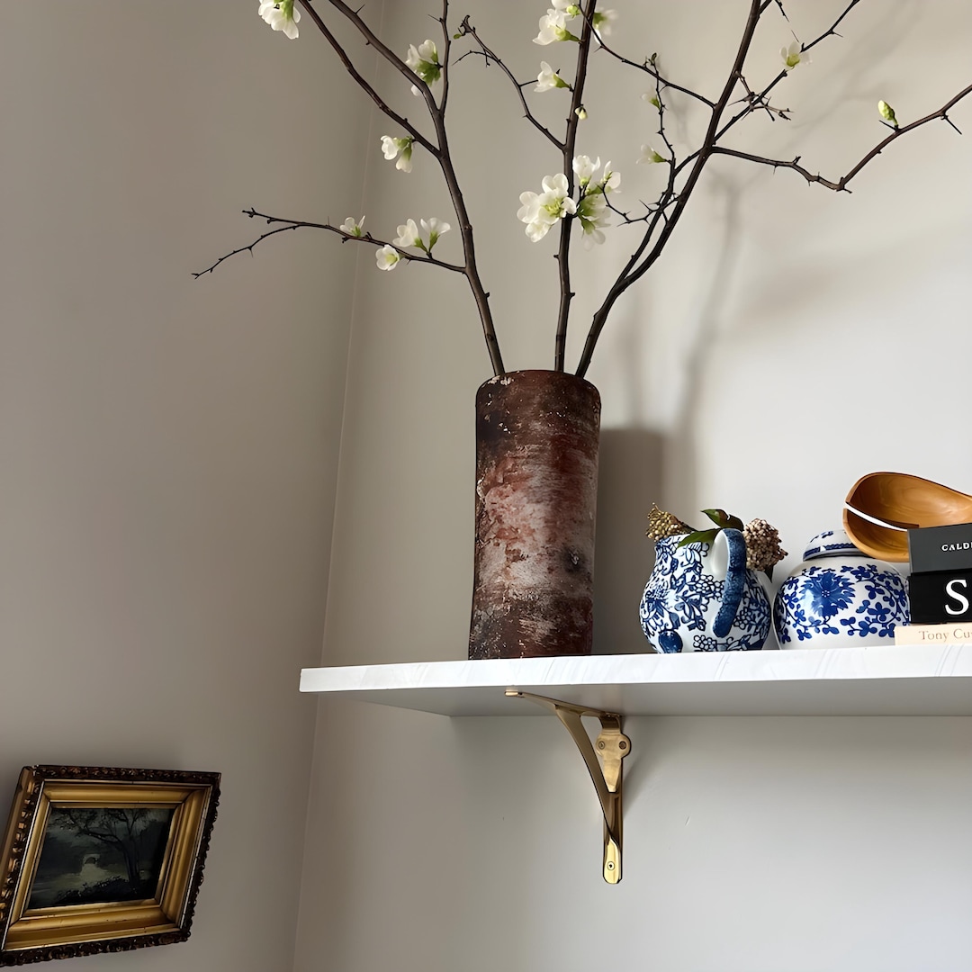 Unlacquered Brass Classic Shelf Brackets | Polished Solid Cast Brass ...