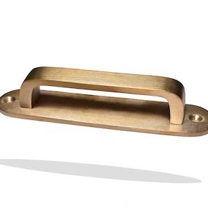 Brushed Brass Cabinet Pulls – Unlacquered Brass Handles With Backplate ...