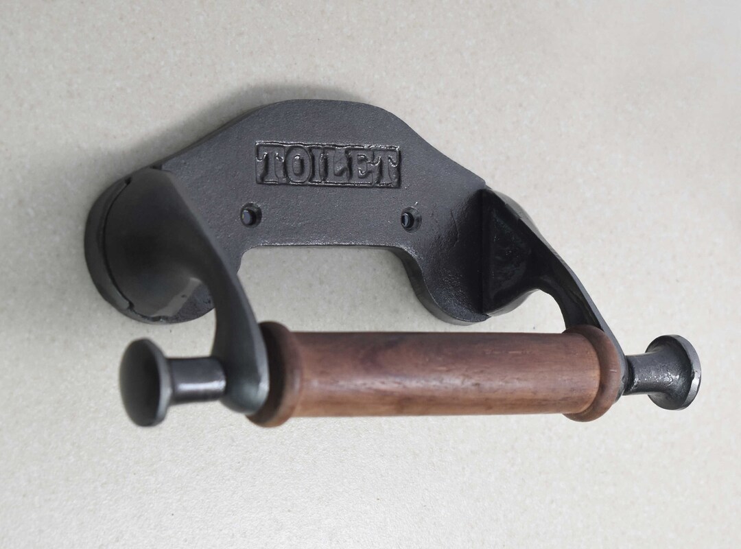 Industrial Cast Iron Toilet Roll Holder Old Heavy Vintage Style Toilet ...