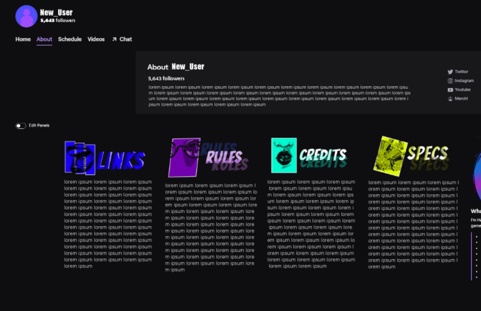 Comic Book Title Panels for Twitch, Website, Profile, Social Media ...