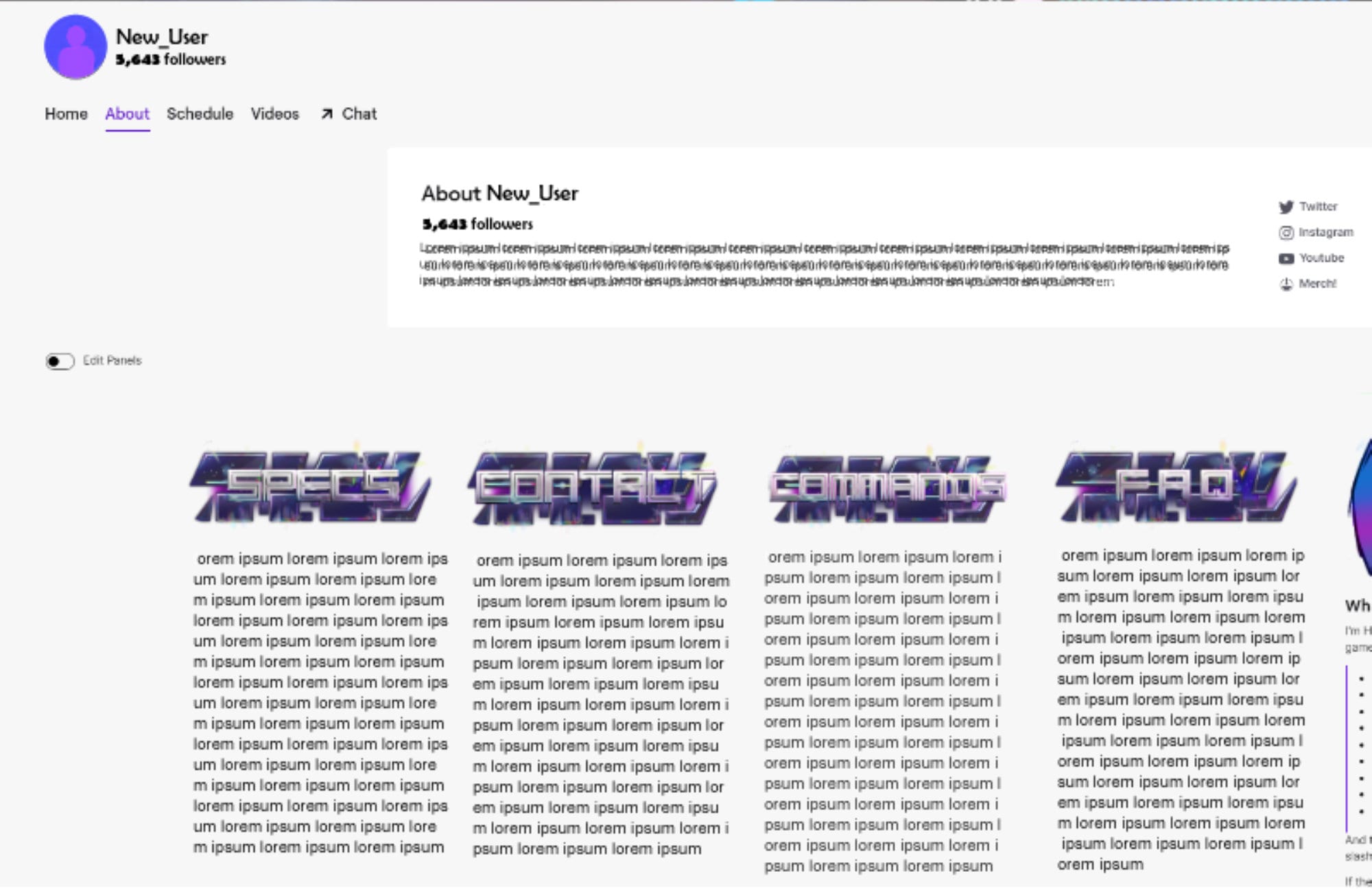 Gamer RGB Title Panels for Twitch, Website, Profile, Social Media ...