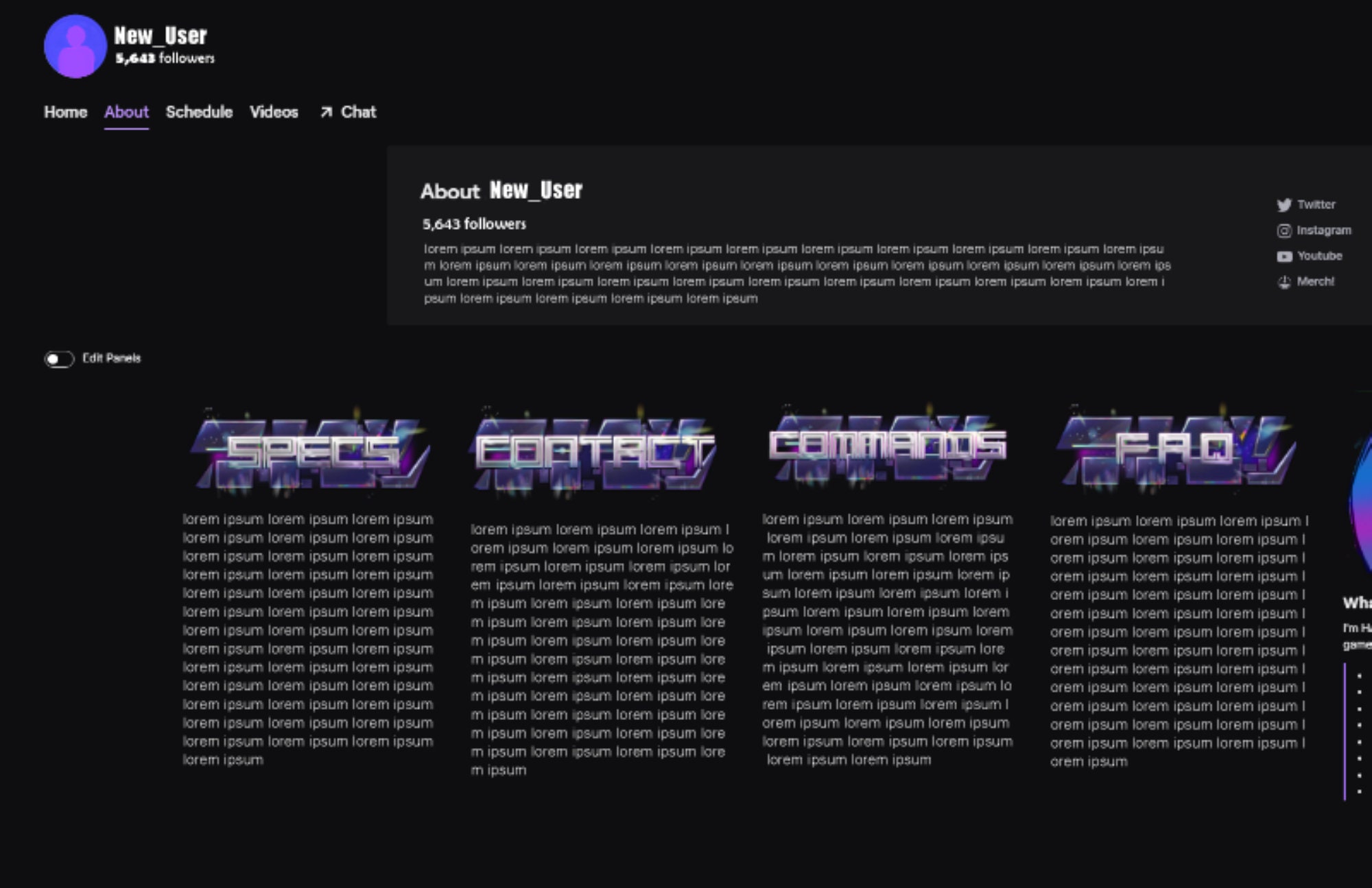 Gamer RGB Title Panels for Twitch, Website, Profile, Social Media ...