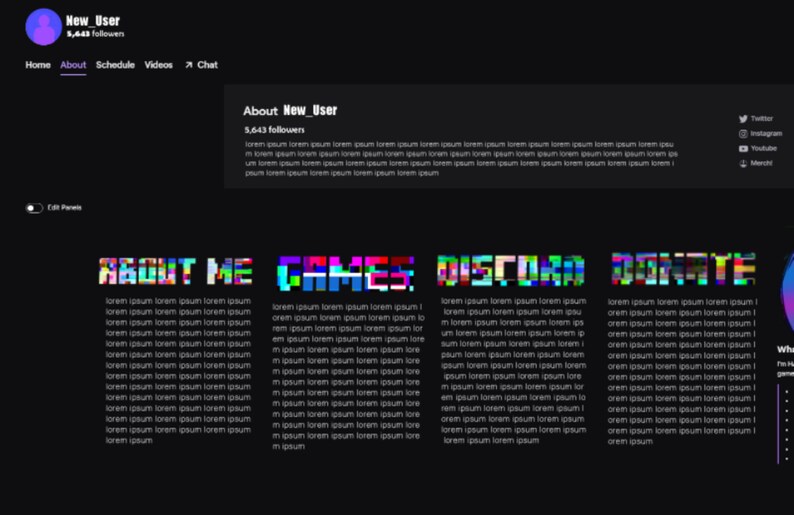 Pixel Style Title Panels for Twitch, Website, Profile, Social Media ...