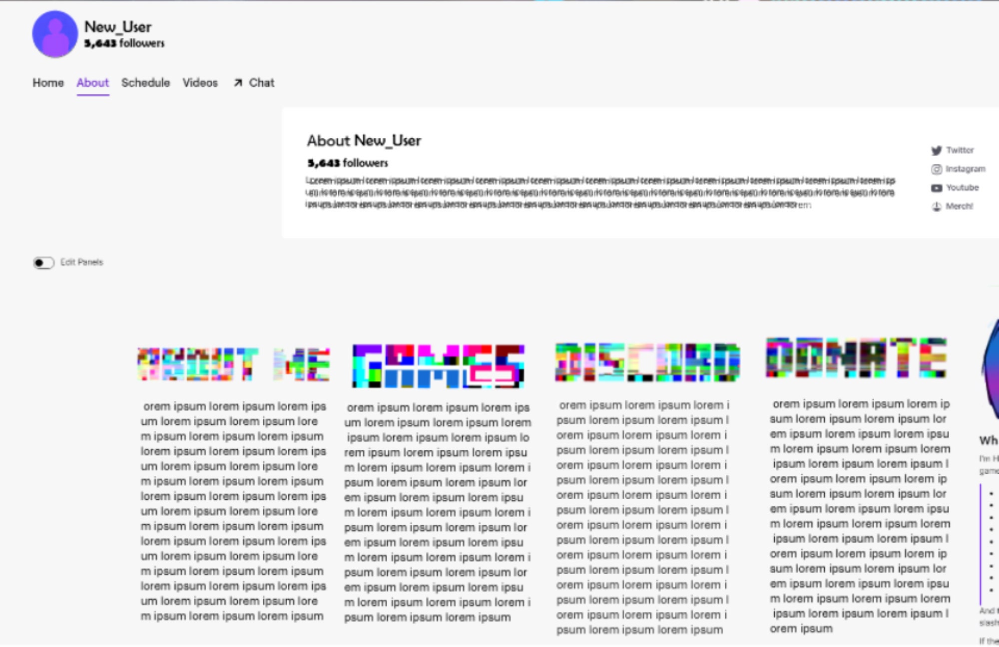 Pixel Style Title Panels for Twitch, Website, Profile, Social Media ...