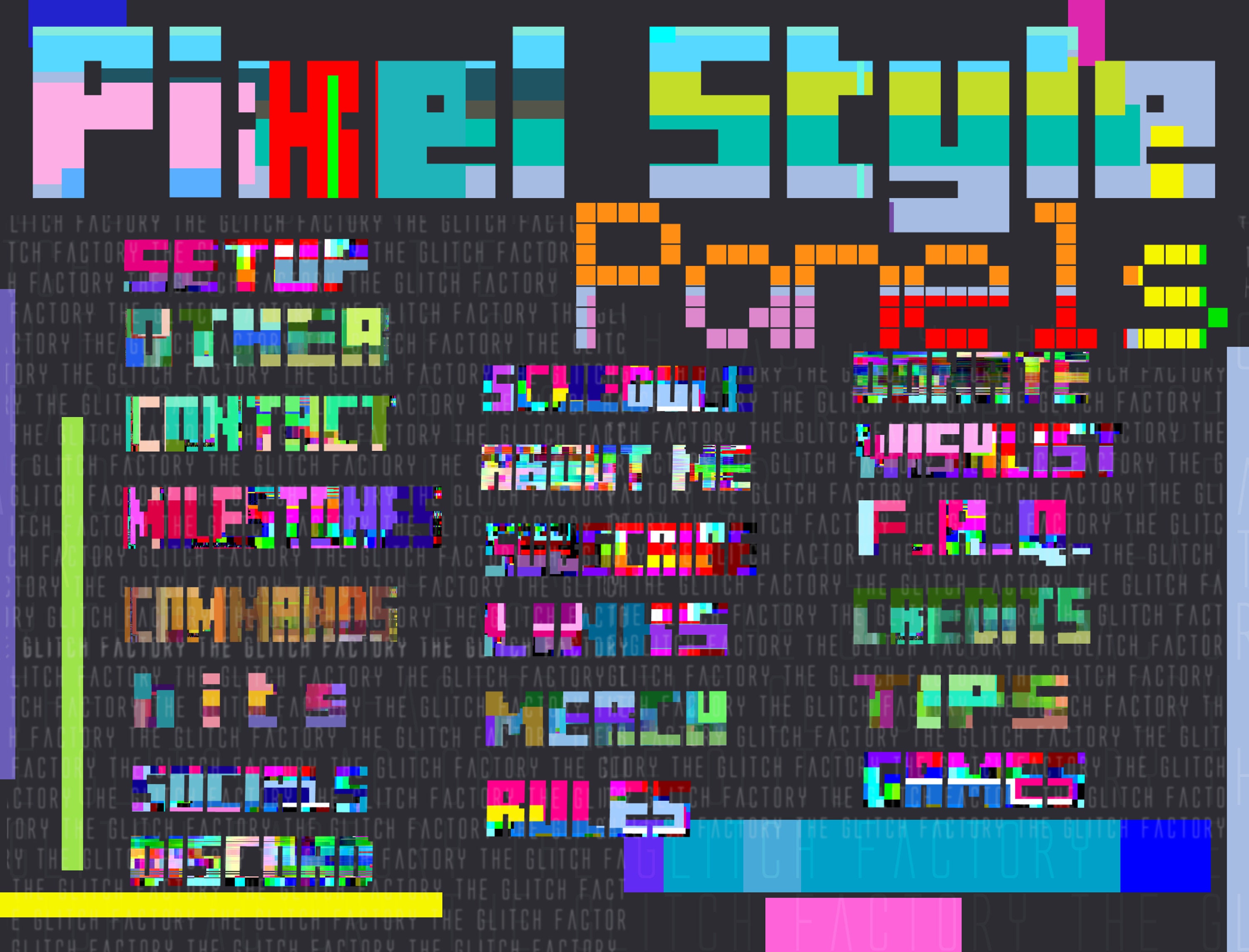 Pixel Style Title Panels for Twitch, Website, Profile, Social Media ...