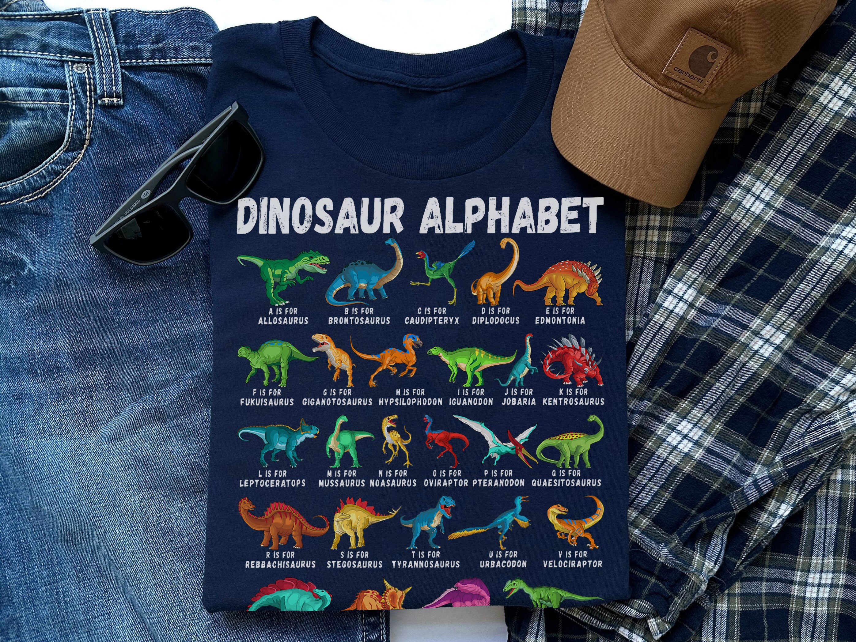 Types of Dinosaurs Alphabet Dino Identification Shirt - Etsy