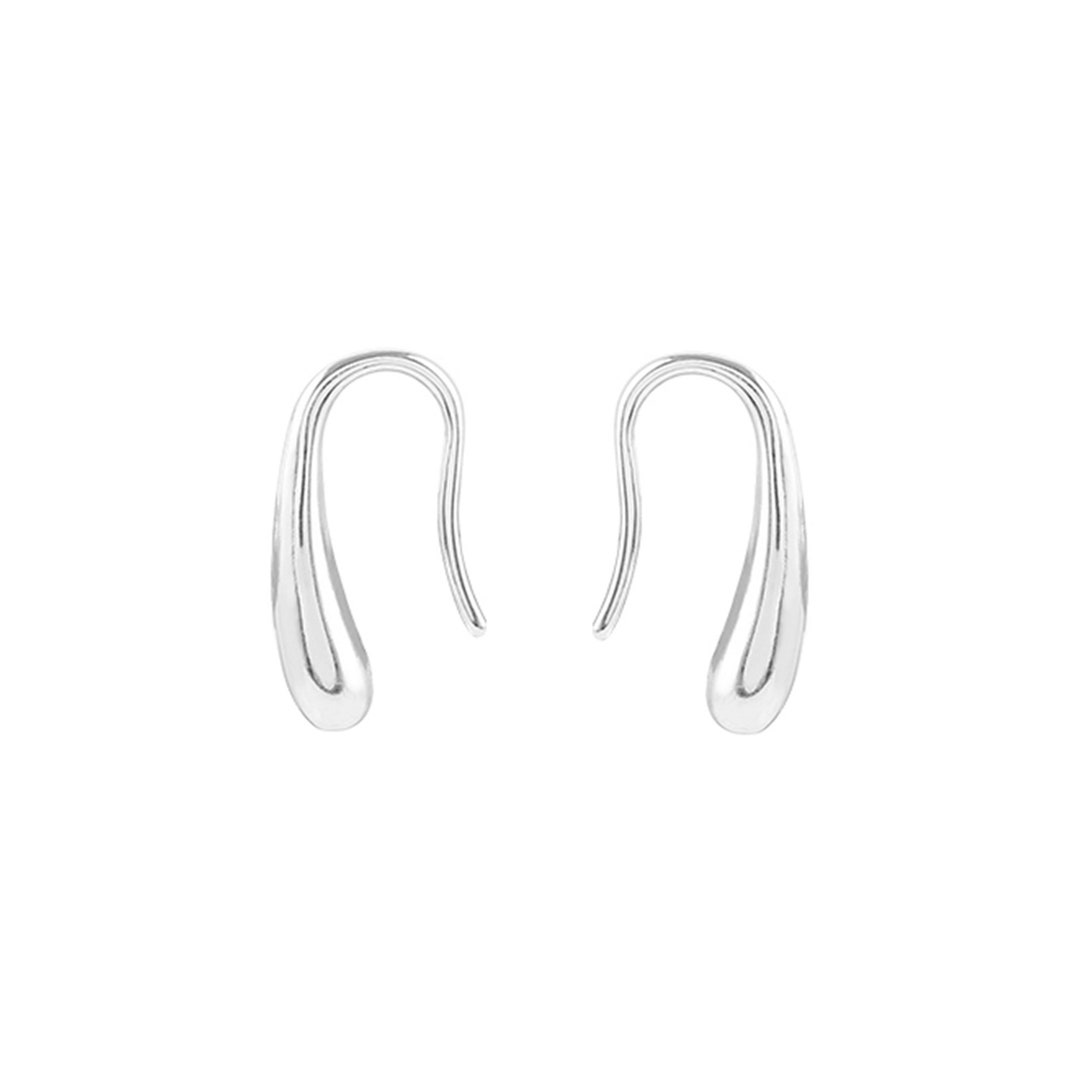 Sterling Silver Solid Plain Shiny Waterdrop Teardrop Hoop Drop - Etsy UK