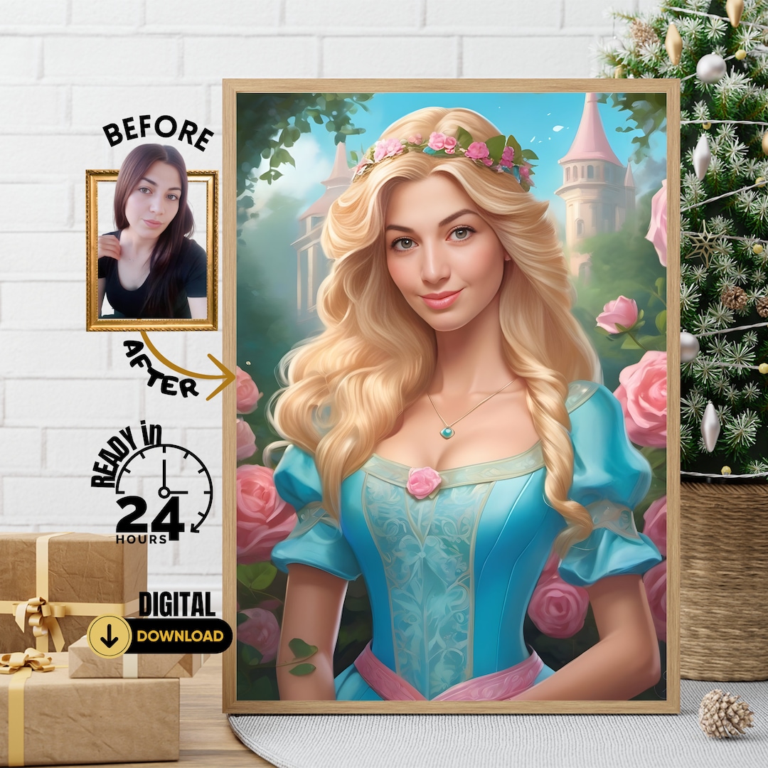 Custom Princess Portrait Painting Portrait From Photo, Personalized ...