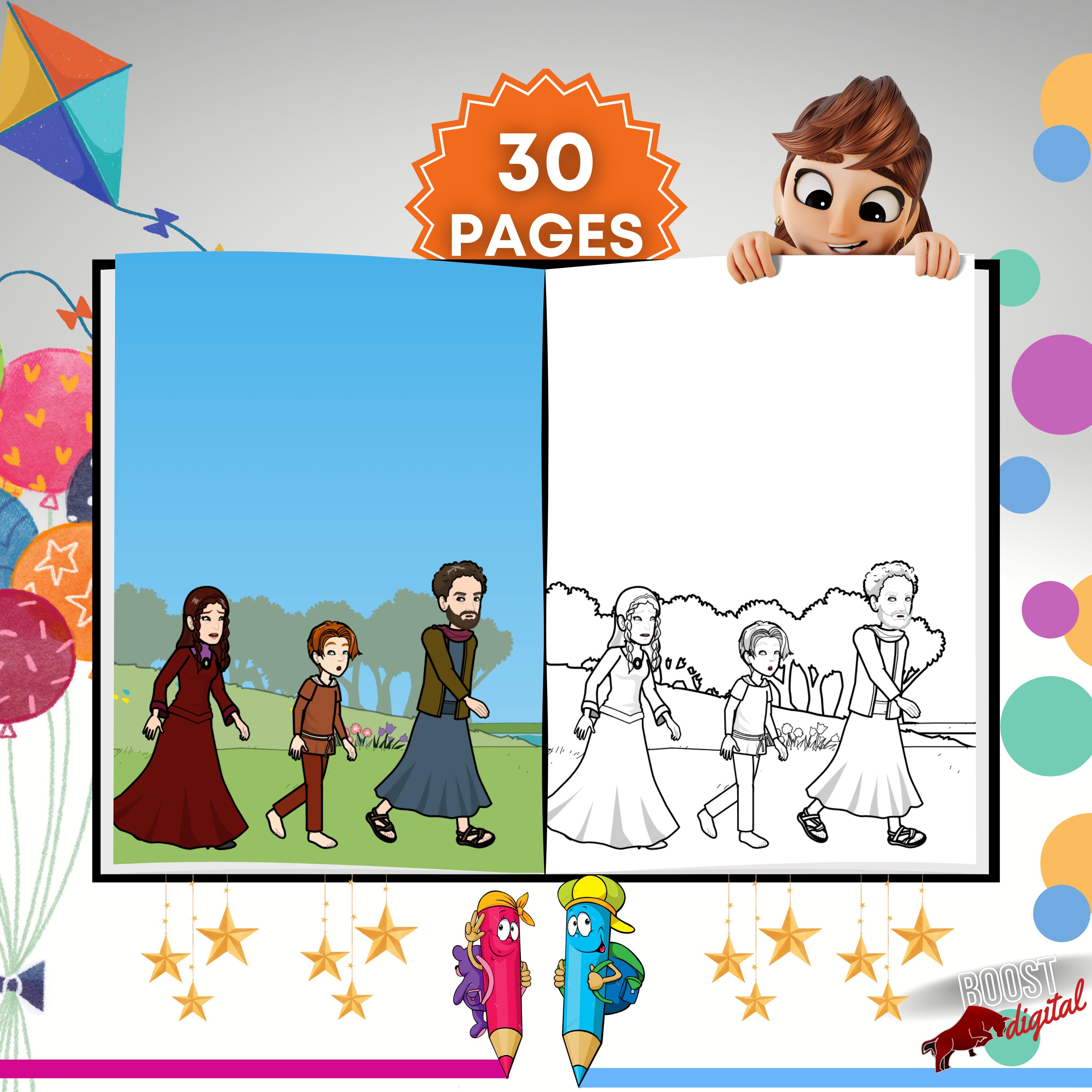 30 Pages Color Activity, Girl Coloring Pages,coloring, Printable ...