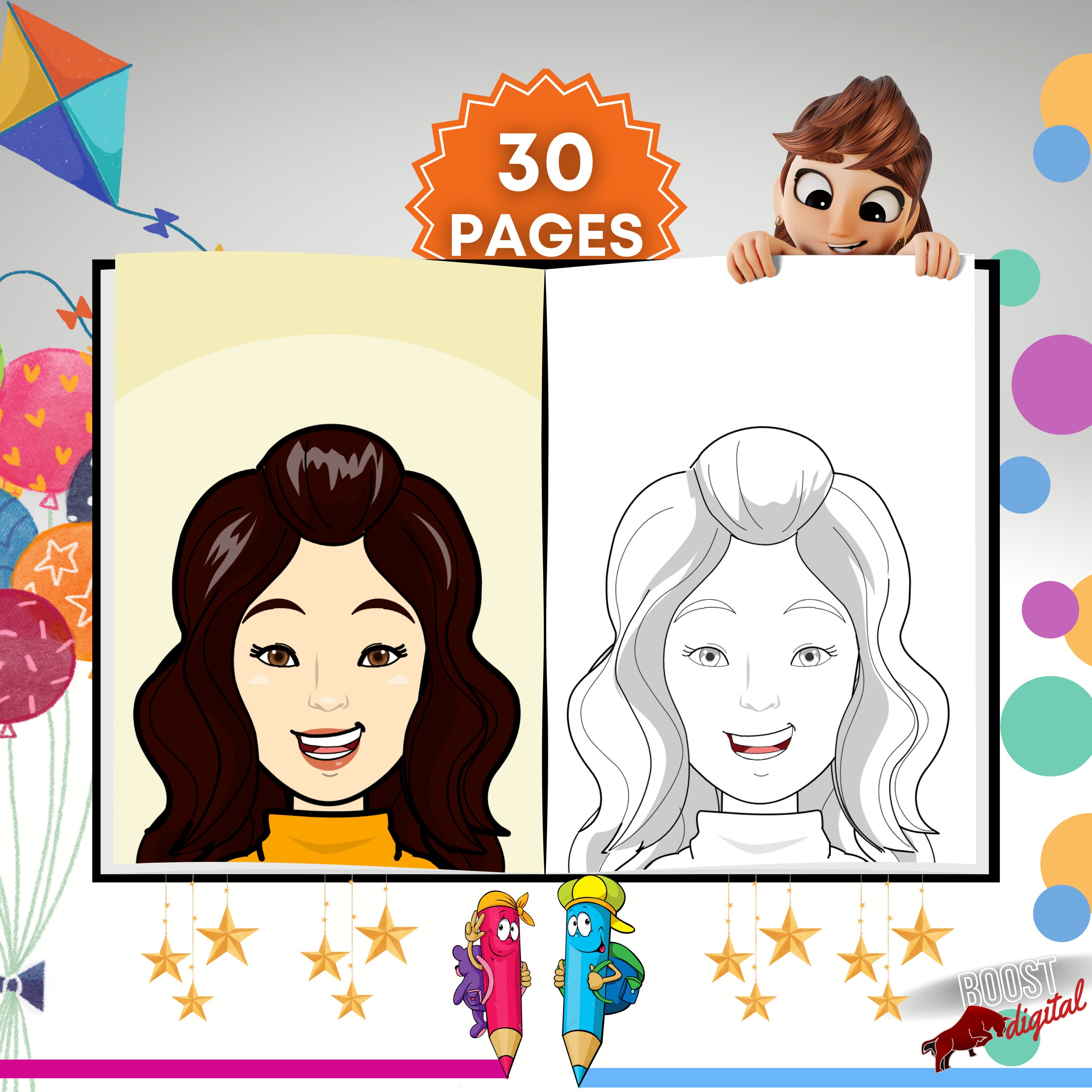 30 Pages Color Activity, Girl Coloring Pages,coloring, Printable ...