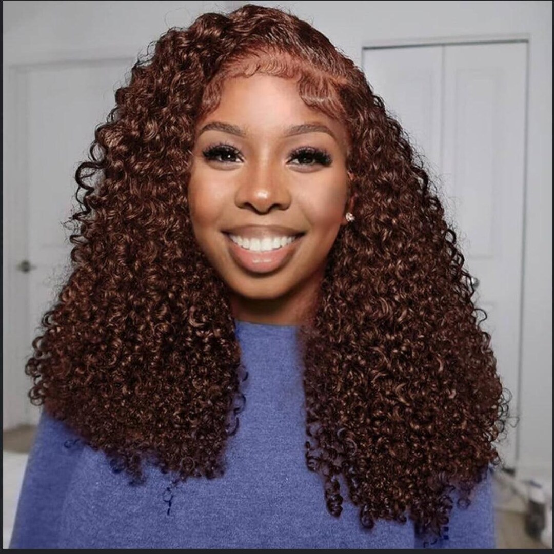 Deep Wave Chocolate Brown Transparent Wig 13x4 - Etsy
