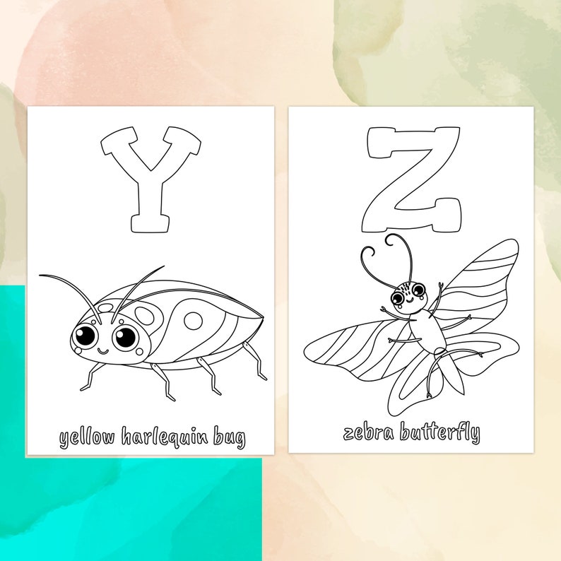 A-Z Insects Coloring Pages for Toddlers and Preschoolers - Printable A ...