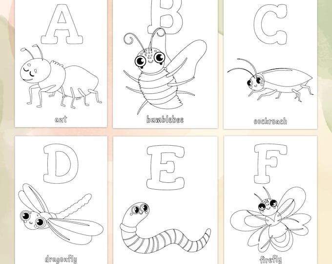 A-Z Insects Coloring Pages for Toddlers and Preschoolers - Printable A ...