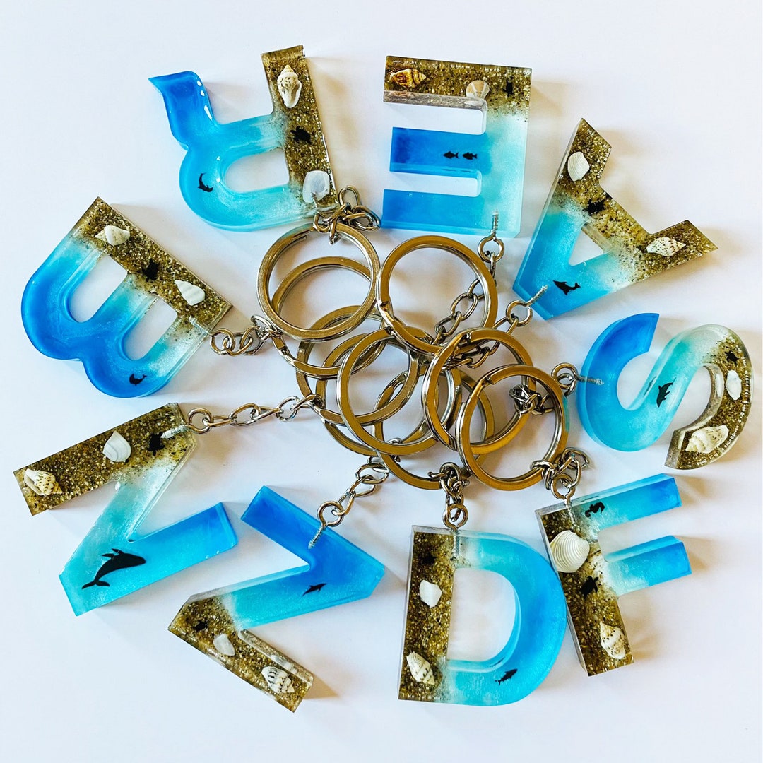 Resin Ocean Keyrings, Personalized Resin Gift, Gift for Her, Gift for ...