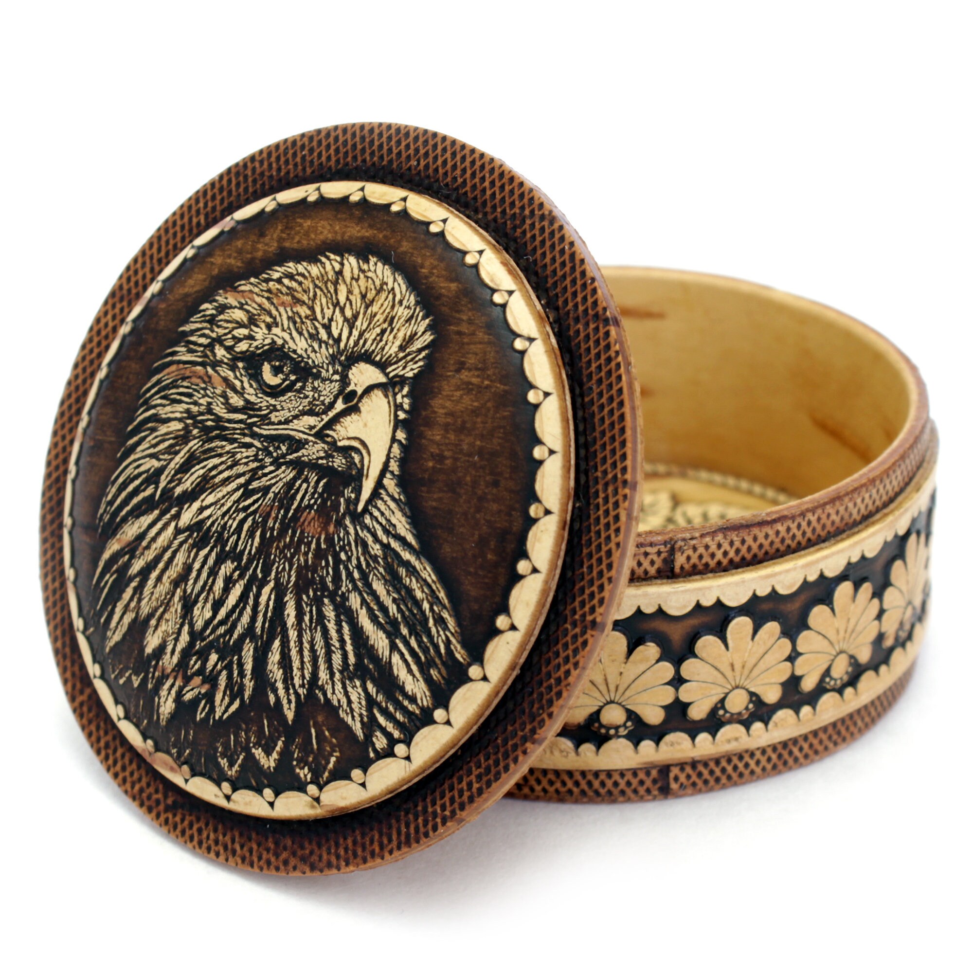 A Small Elegant Box With an Eagle. Author's Handicraft Made of Eco ...