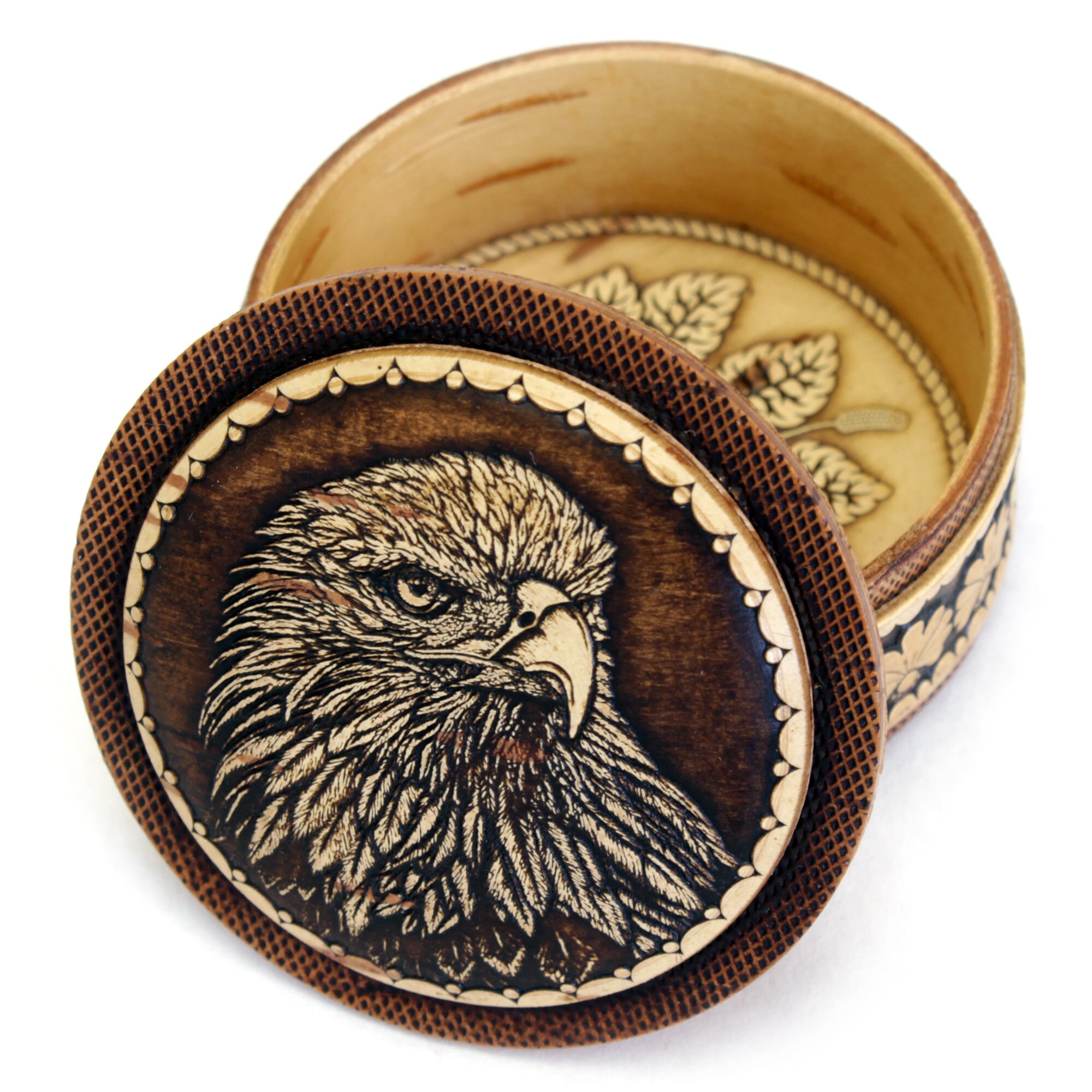 A Small Elegant Box With an Eagle. Author's Handicraft Made of Eco ...