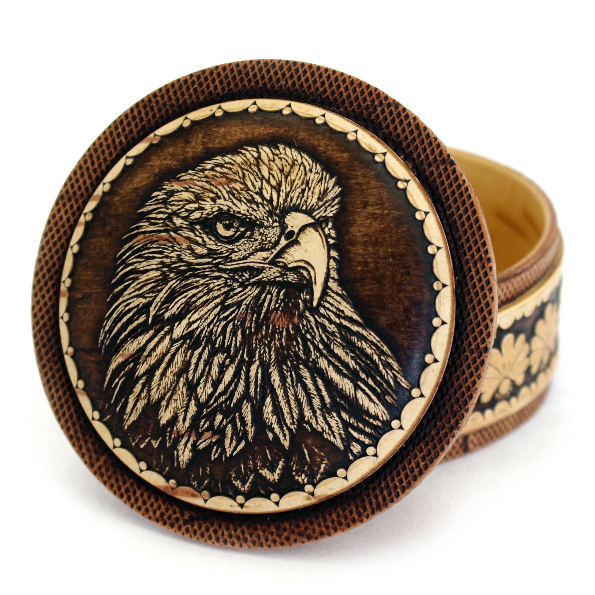 A Small Elegant Box With an Eagle. Author's Handicraft Made of Eco ...