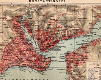 Constantinople Map Prints - Etsy