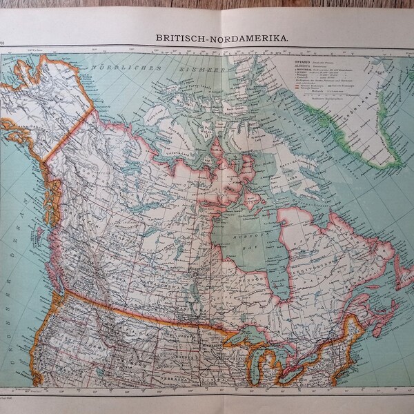 Vintage Map of North America - Etsy